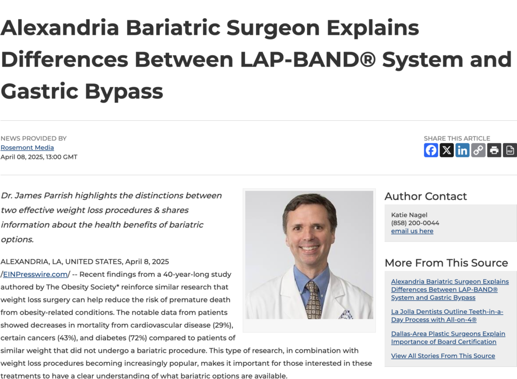 Alexandria Bariatric Surgeon on LAP-BAND vs. Gastric Bypass